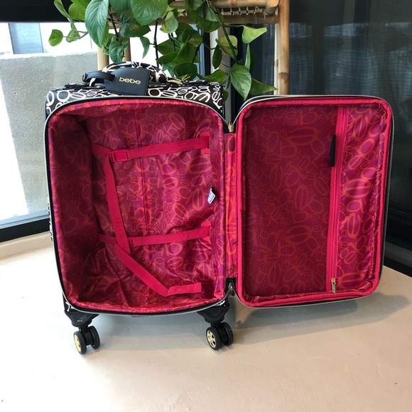 bebe | Bags | Bebe Monogram Carry On Travel Suitcase | Poshmark